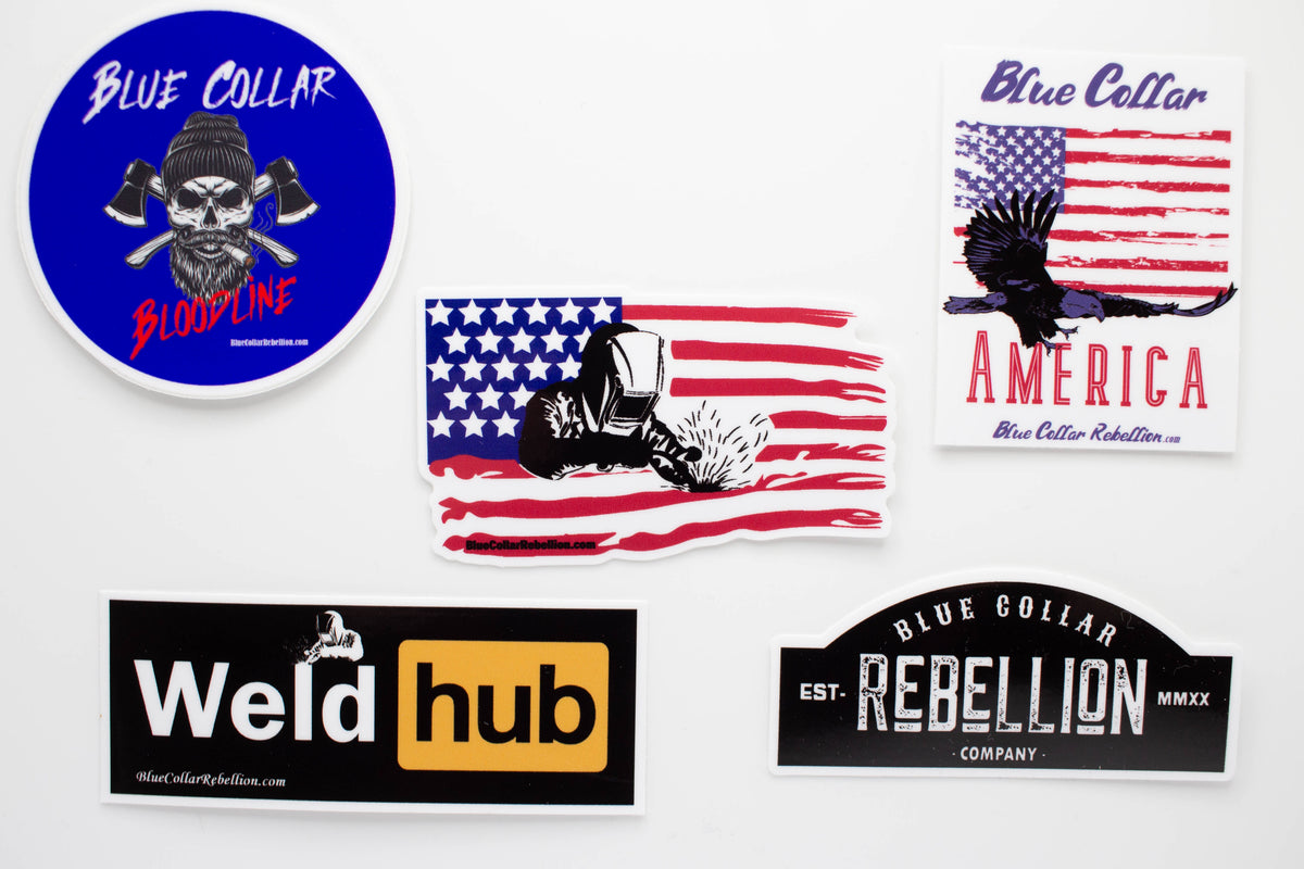 "Welder Flag" 3x1.5" Sticker – Blue Collar Rebellion Co.